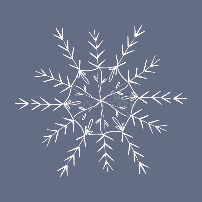Snowflake in Doodle Style, Winter Holiday Decoration on Background ...