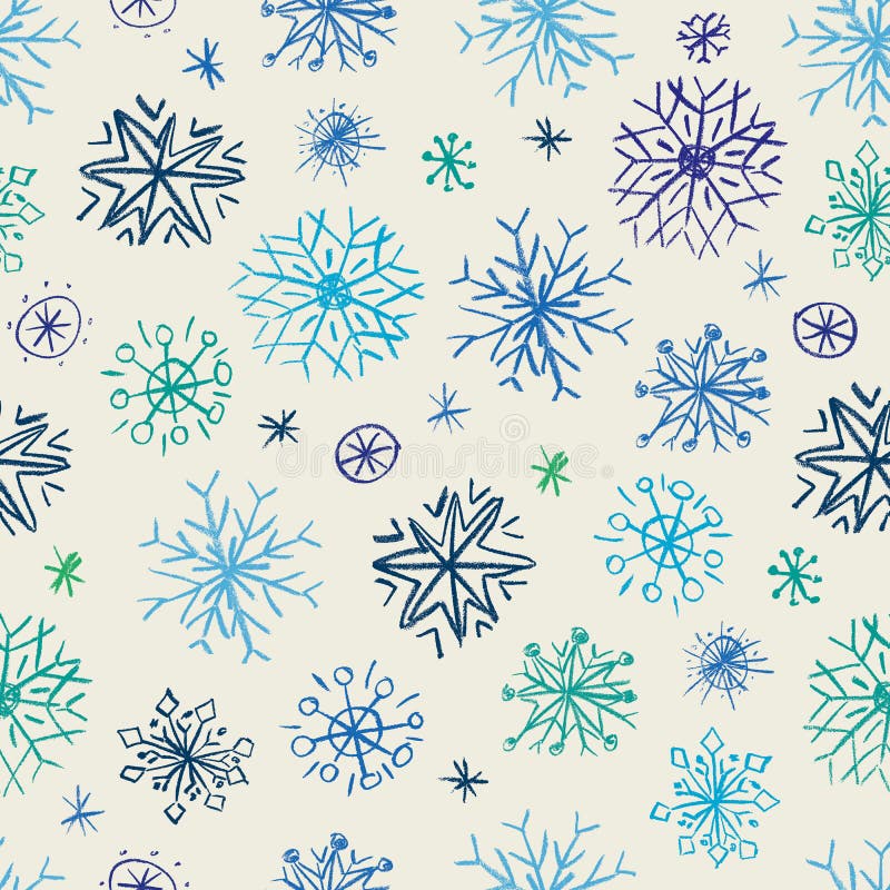 Snowflake doodles pattern stock vector. Illustration of decoration ...