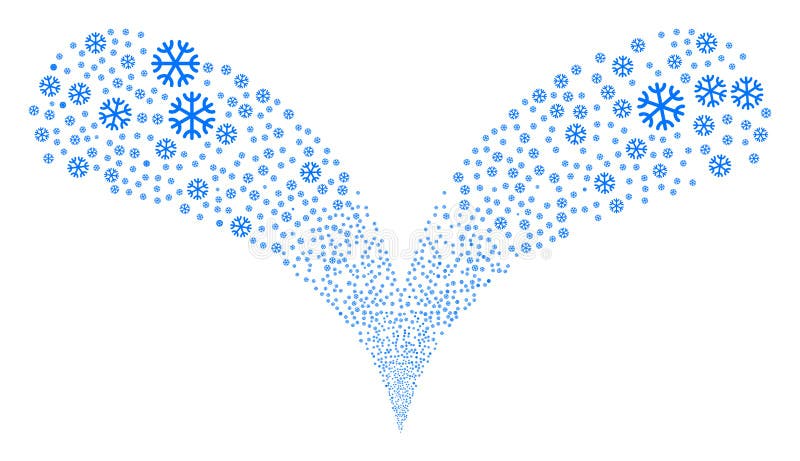 Snowflake Twice Firework Fountain Stock Vector - Illustration of ...