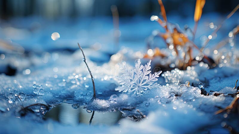 A Snowflake Falling on the Ground Beautiful Close Up of Snowflakes ...