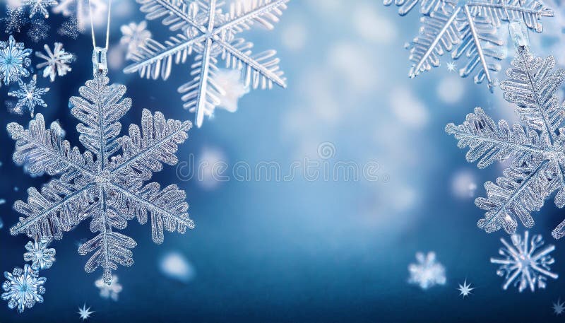 Snowflake Festive Background. Beautiful, Icy Winter Banner with Copy ...