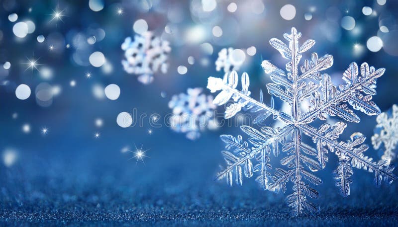 Snowflake Festive Background. Beautiful, Icy Winter Banner with Copy ...