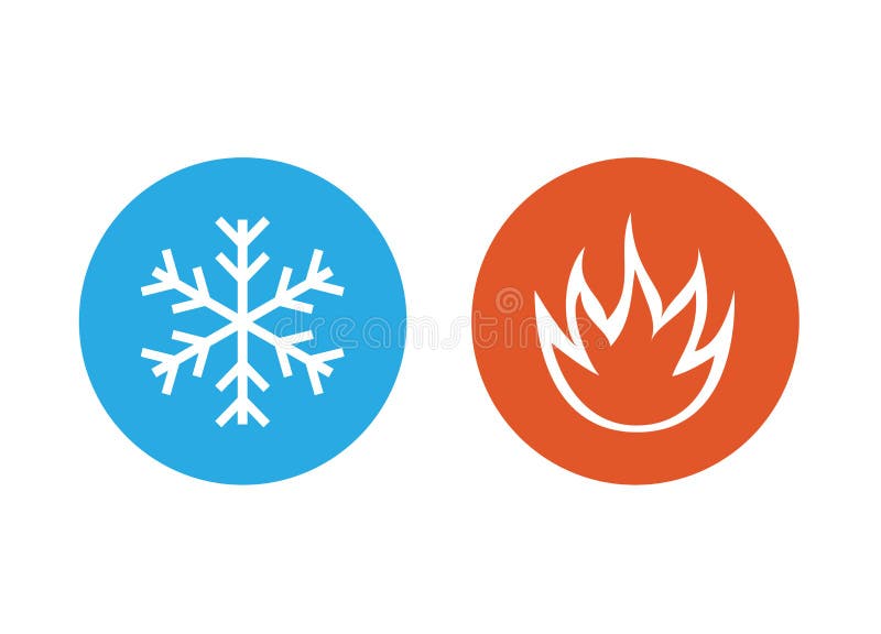 Snowflake and Fire Icons Vector Stock Illustration - Illustration of ...