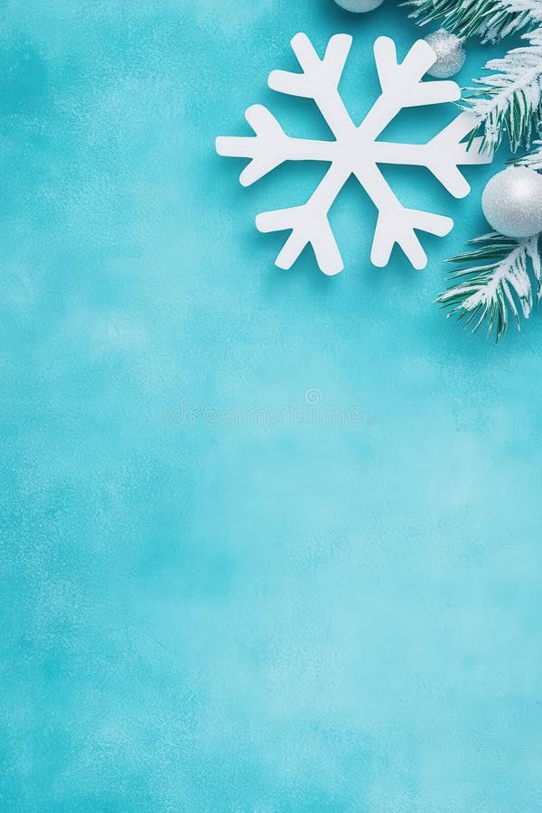 Snowflake Flat Design Front View Christmas Theme Watercolor ...