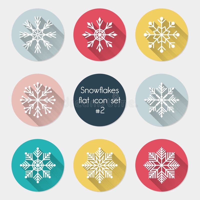 Snowflake Flat Icon Set Two Stock Vector - Illustration of pattern, object: 81005374
