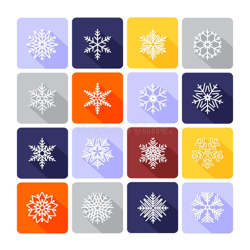 Snowflake flat icons stock vector. Illustration of decor - 47505180