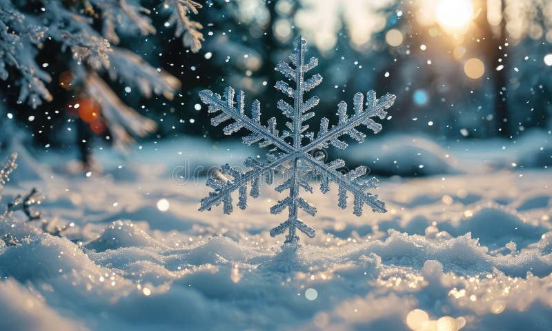 A Snowflake is in the Foreground of the Image, with a Background of ...