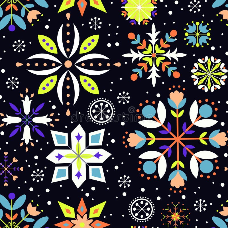Snowflake Geometric Motif Pattern with Abstract Diagonal Fabric on ...