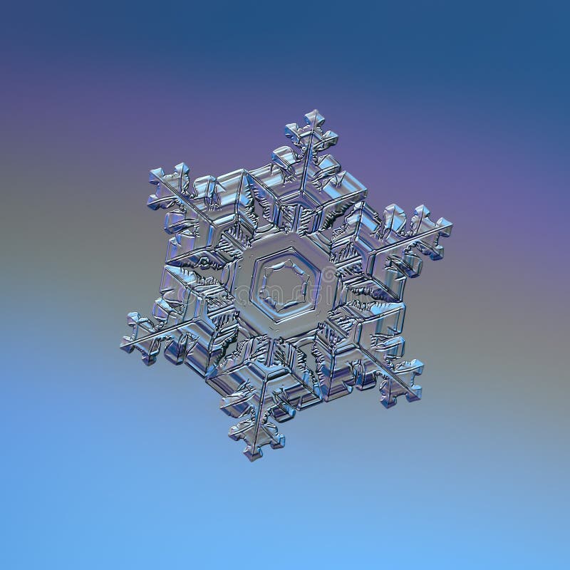 Snowflake Glittering on Blue Gradient Background Stock Image - Image of ...
