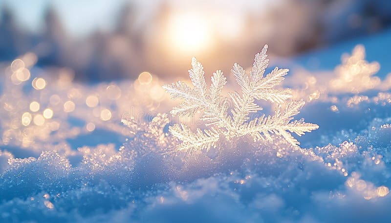 Snowflake Glowing in Winter Night, Nature Celebration Decoration ...