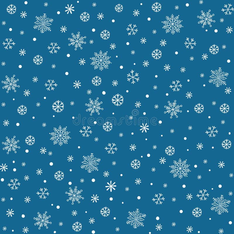 Snowflake Hand Drawn Holiday Background. Christmas Vector Seamless ...