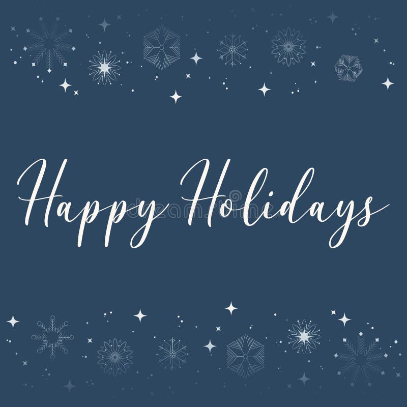 Happy Holidays Snowflake Holiday Vector Illustration Greetings Card ...
