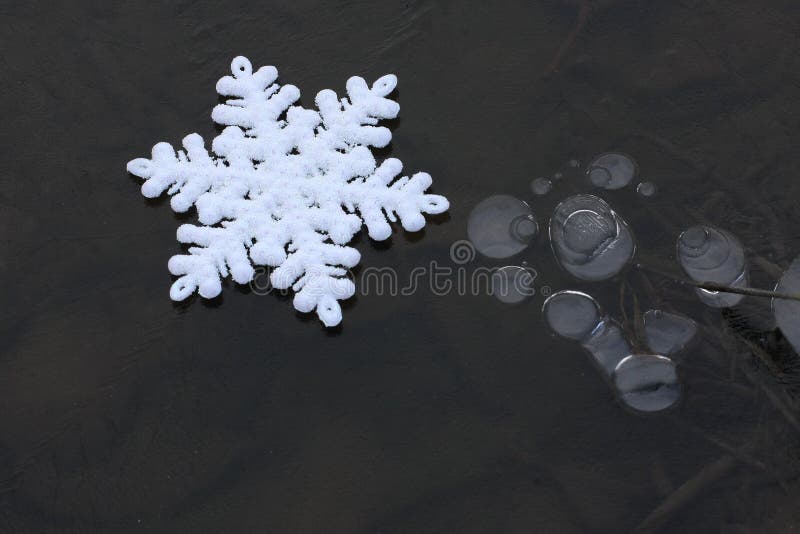 Snowflake on ice stock illustration. Illustration of frost - 7337361