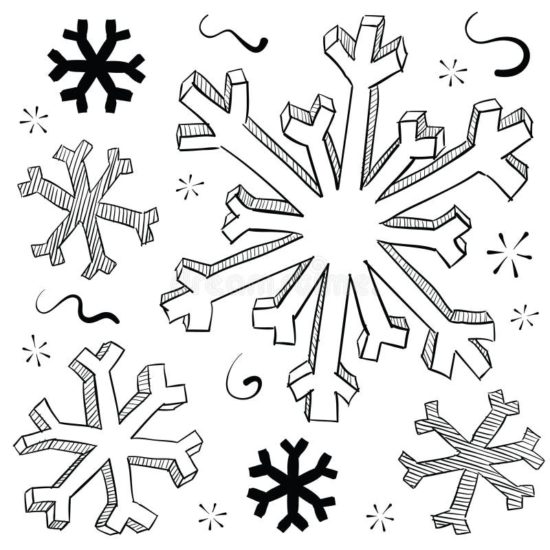 Snowflake and Ice Crystal Illustration Stock Vector - Illustration of ...