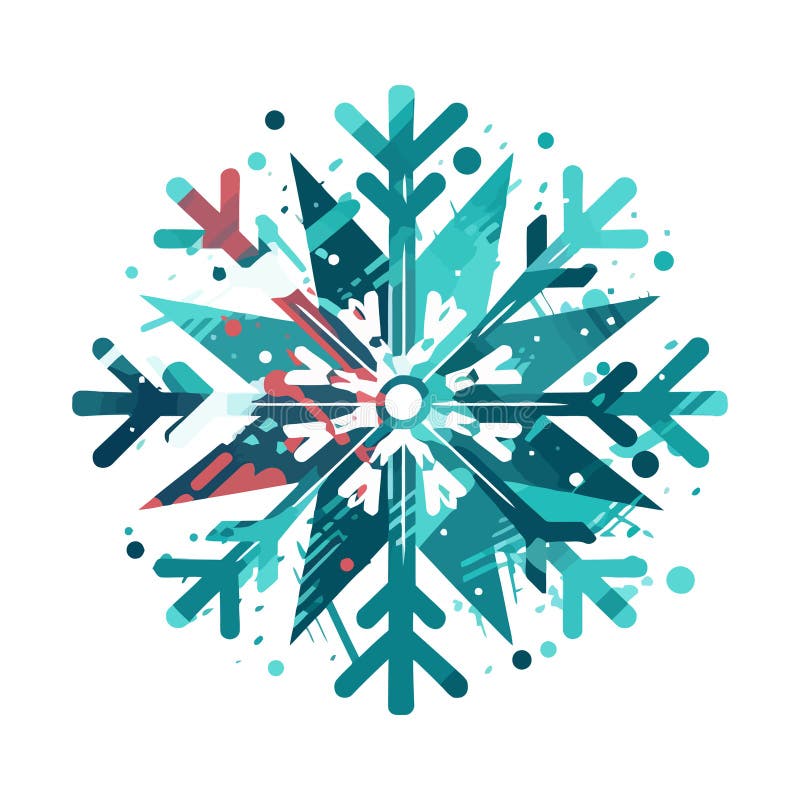 Snowflake Icon. Abstract Multicolored Snowflake on White Background ...