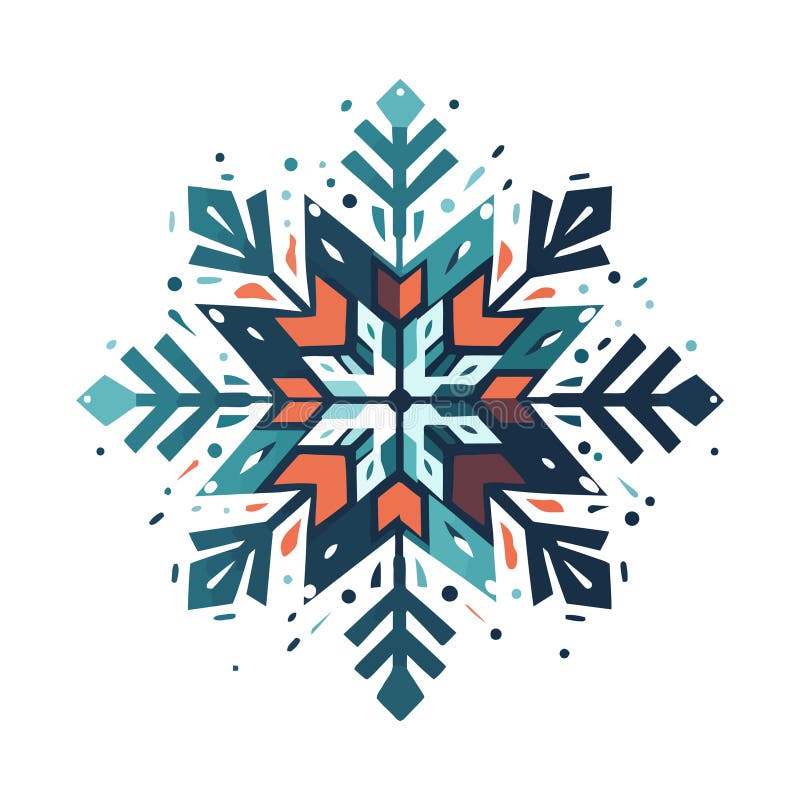 Snowflake Icon. Abstract Multicolored Snowflake on White Background ...