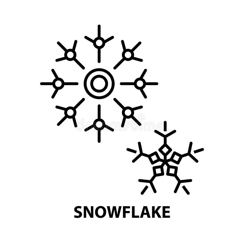 Snowflake Icon, Black Vector Sign with Editable Strokes, Concept ...
