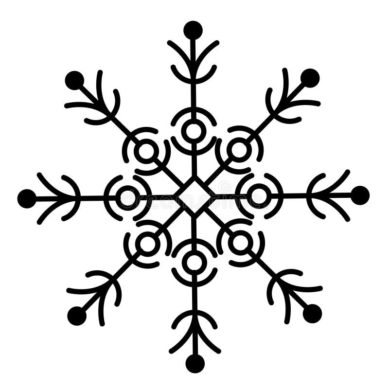 The Snowflake Icon. Black and White Vector Image Stock Vector ...