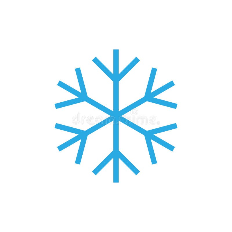 Snowflake Icon. Blue Silhouette Snow Flake Sign, Isolated on White ... Snowflake Icon. Blue Silhouette Snow Flake Sign, Isolated on White ...