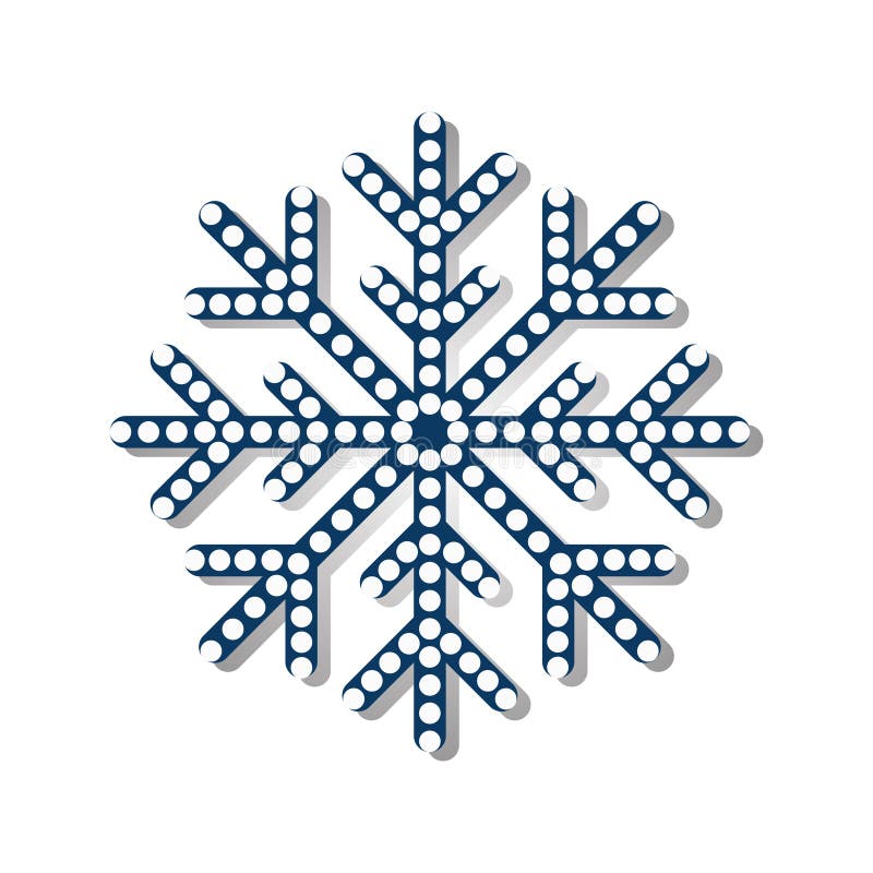 Snowflake Icon with Dot Design on White Background. Christmas and ...