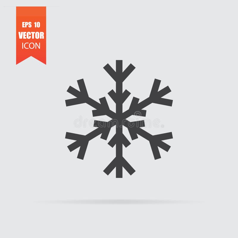Snowflake Icon in Flat Style Isolated on Grey Background Stock Vector ...