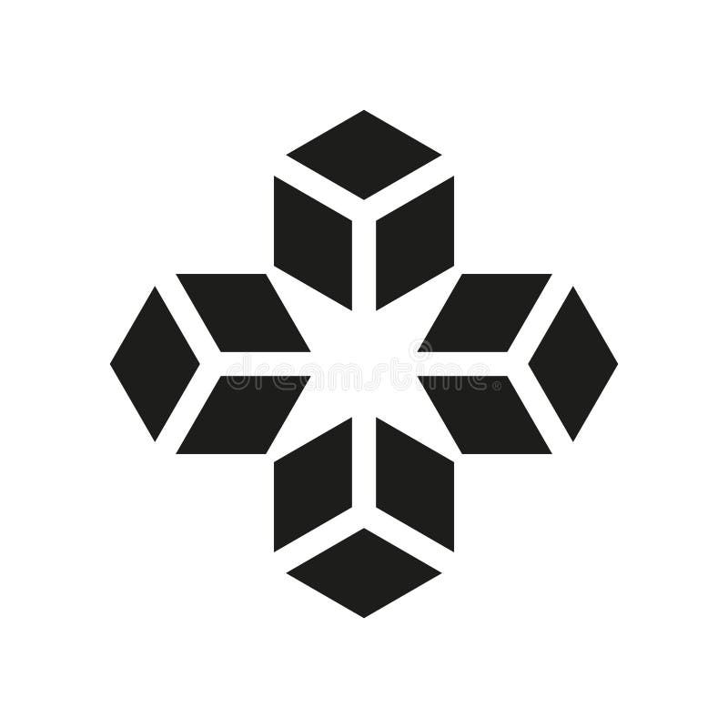 Snowflake Icon. Geometric Crystal Shape. Abstract Winter Symbol. Vector ...