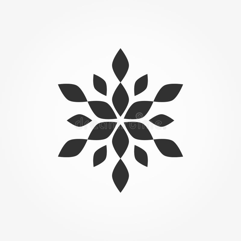Snowflake Icon Geometric Shape Stock Vector - Illustration of flat ...