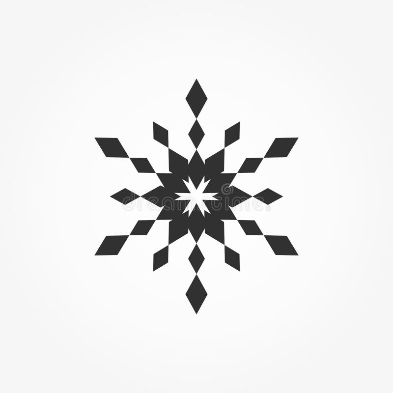 Snowflake Icon Geometric Shape Stock Vector - Illustration of snowflake ...