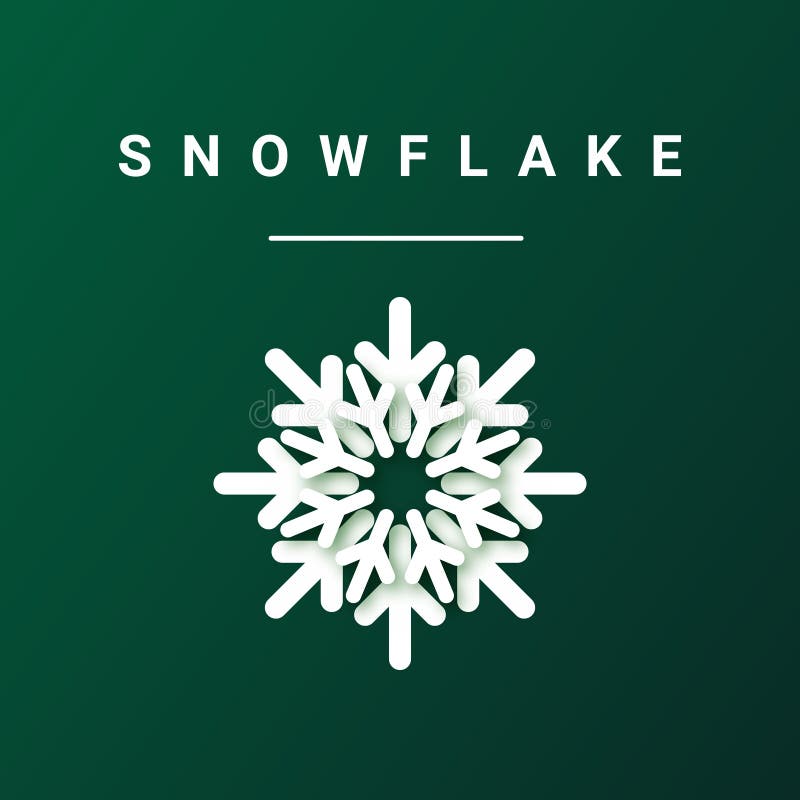 Snowflake Icon on a Green Background. Snowflake in a Modern Paper Style ...