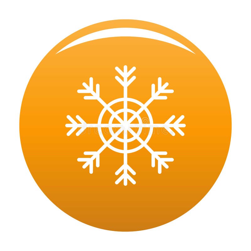 Snowflake icon orange stock illustration. Illustration of frost - 124374604
