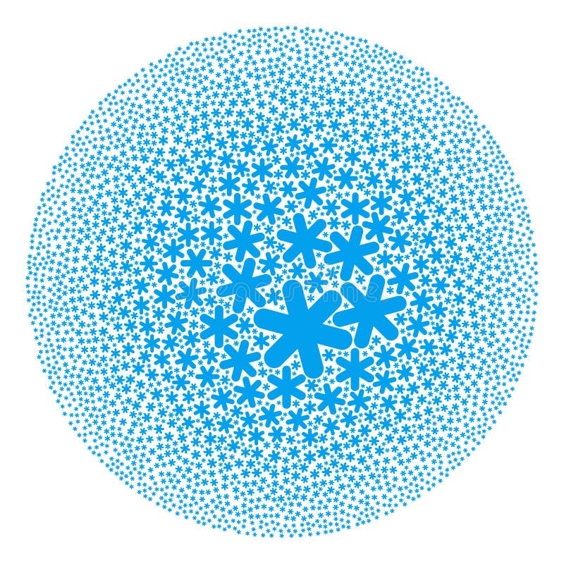 Snowflake Icon Round Cluster Mosaic Stock Vector - Illustration of ...