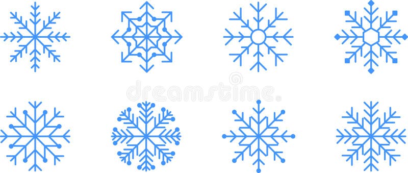 Snowflake Icon. Snowflake Shape, Christmas, Vector Image, Outline Stock ...