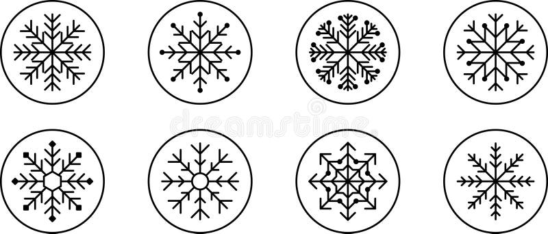 Snowflake Icon. Snowflake Shape, Christmas, Vector Image, Outline Stock ...