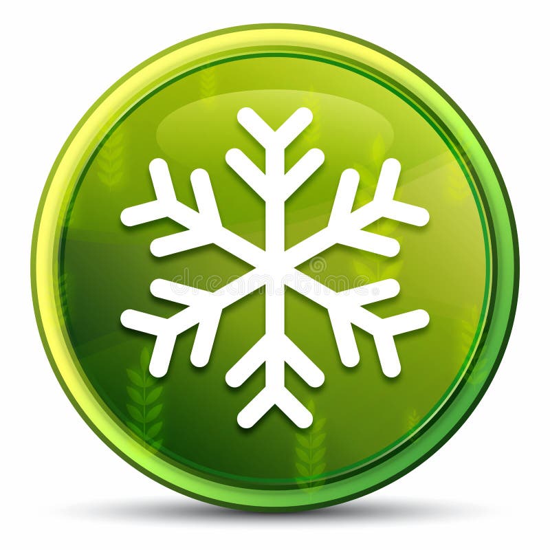 Snowflake Icon Spring Bright Natural Green Round Button Illustration ...