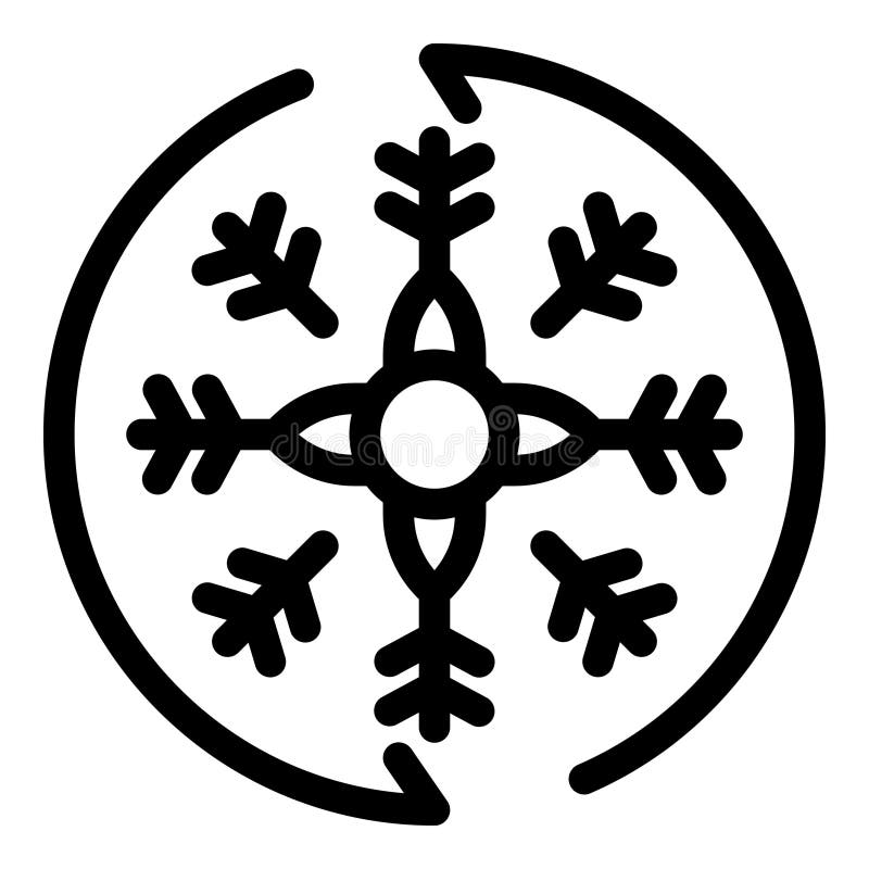 Snowflake Icon Symbolizing Freezing Temperature Rotating in Circle ...