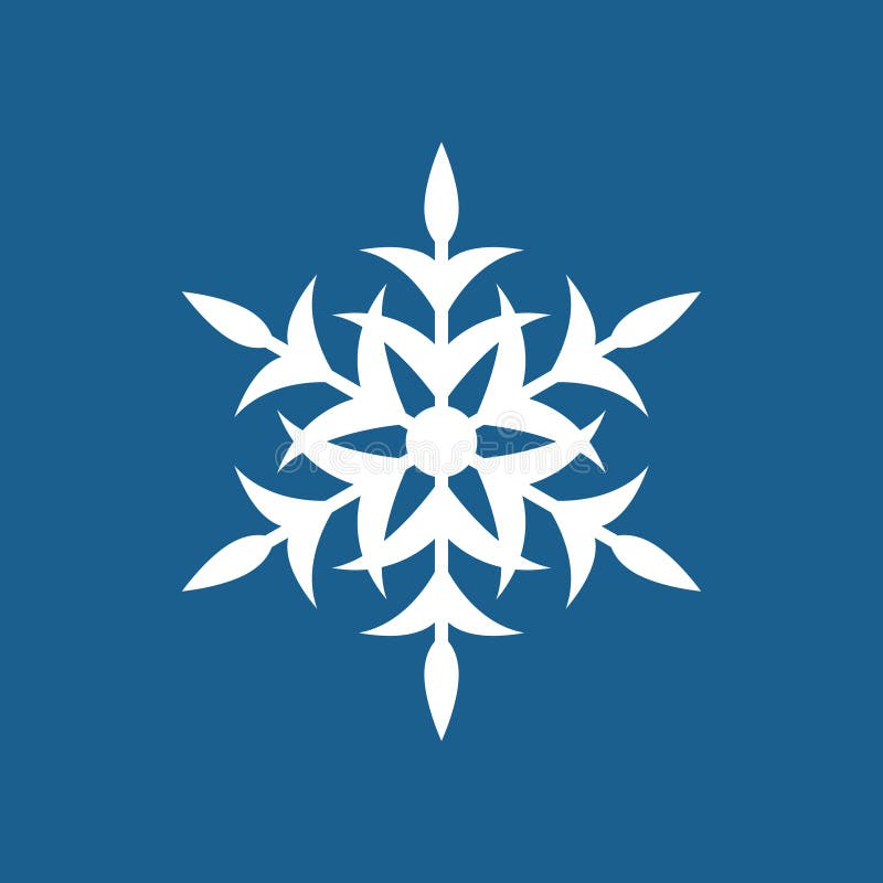 Snowflake Icon, White Snowflake on Blue Background, Vector Isolated ...
