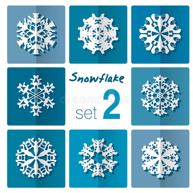 Snowflake Icon. Winter Theme. Winter Snowflakes of Different Shapes ...
