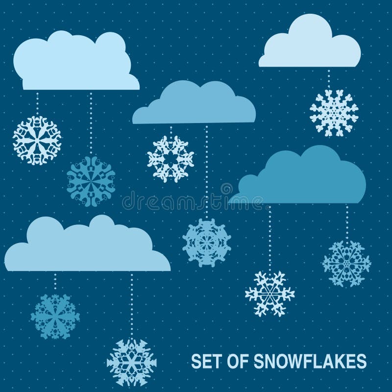 Snowflake Icon. Winter Theme. Winter Snowflakes of Different Shapes ...
