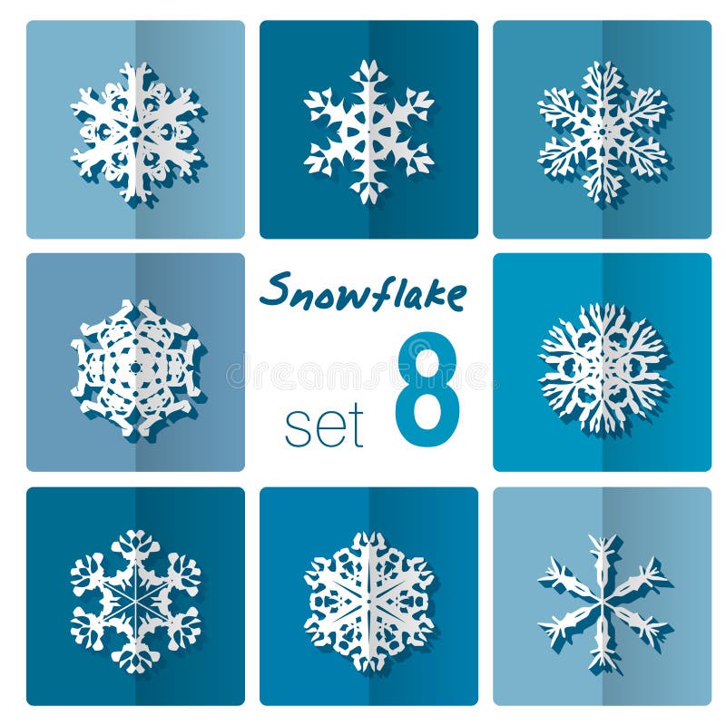 Snowflake Icon. Winter Theme. Winter Snowflakes of Different Shapes ...
