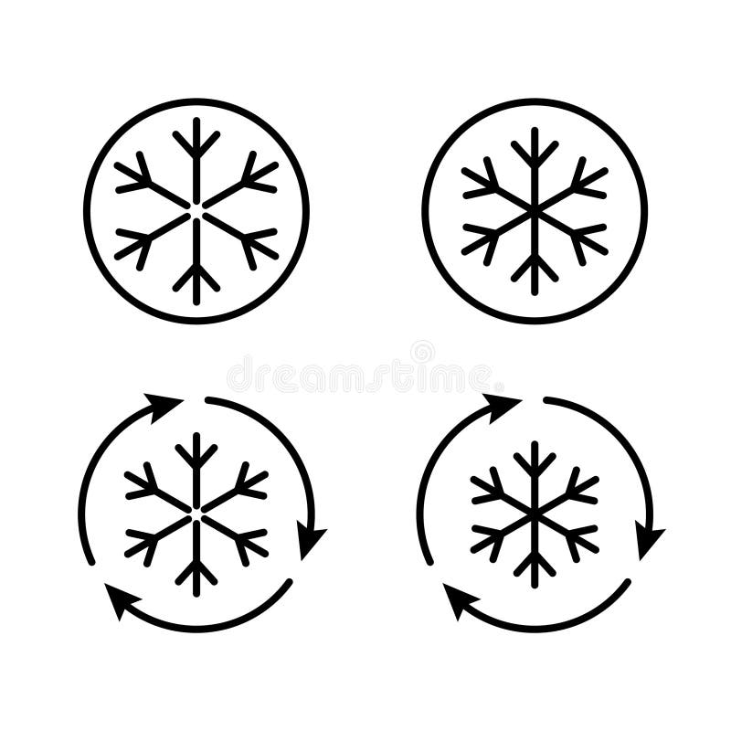 Snowflake Icons for Cold or Temperature Control. Freezing Flat Icon ...