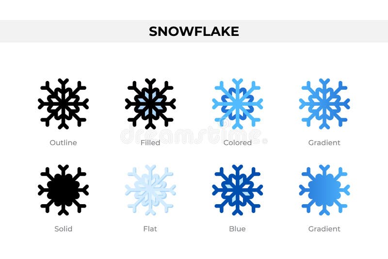 Snowflake Icons in Different Style. Snowflake Icons Set. Holiday Symbol ...