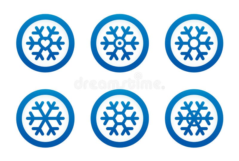 Snowflake icons set stock vector. Illustration of freezer - 63348452