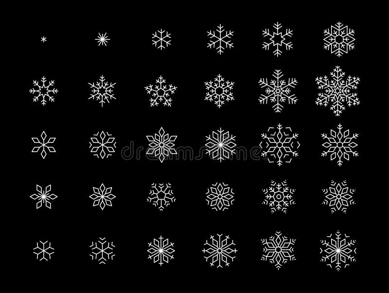 Snowflake Icons, from Small To Big Stock Illustration - Illustration of ...