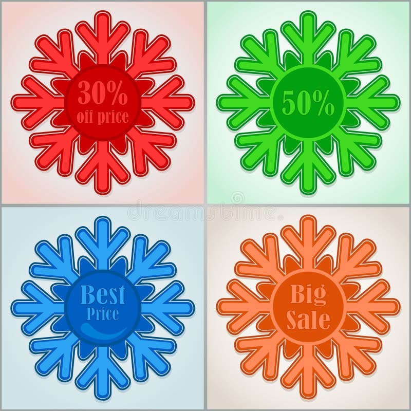 Snowflake labels stock vector. Illustration of beautiful - 63999003