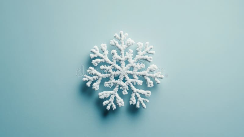 Snowflake on Light Blue Background. Winter and Holiday Season Concept ...