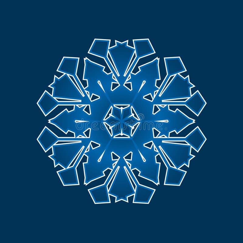 Snowflake Logo. Winter Isolate Icon on Dark Blue Stock Vector ...