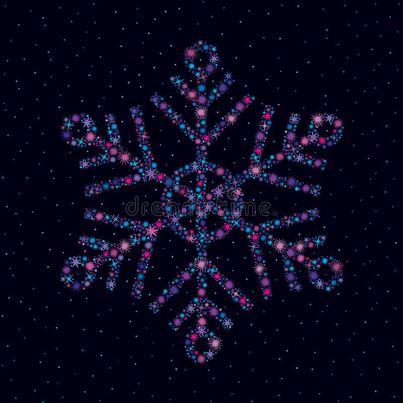 Snowflake Made of Bright Stars Stock Vector - Illustration of shiny ...