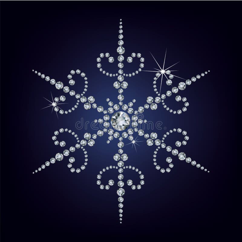 Snowflake Made from Diamonds Stock Vector - Illustration of crystal ...