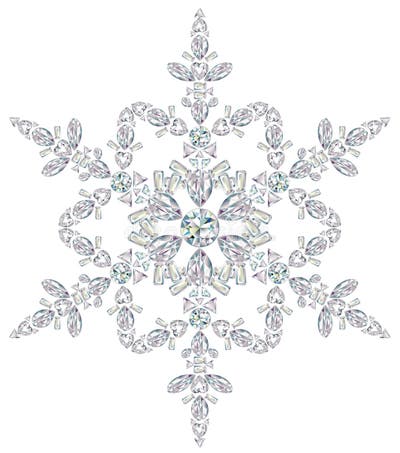 Snowflake Made from Different Cut Diamonds Stock Illustration ...