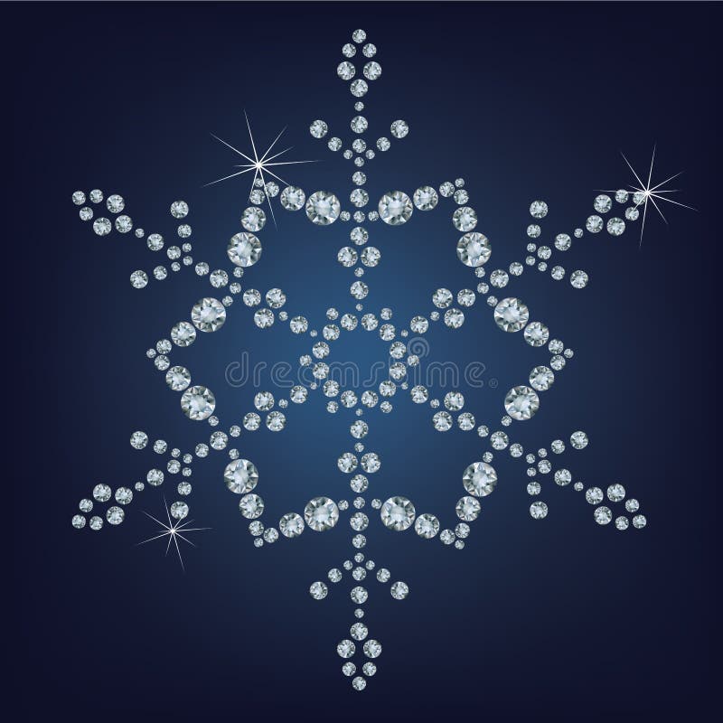 Snowflake Made from Diamonds Stock Vector - Illustration of scrapbook ...